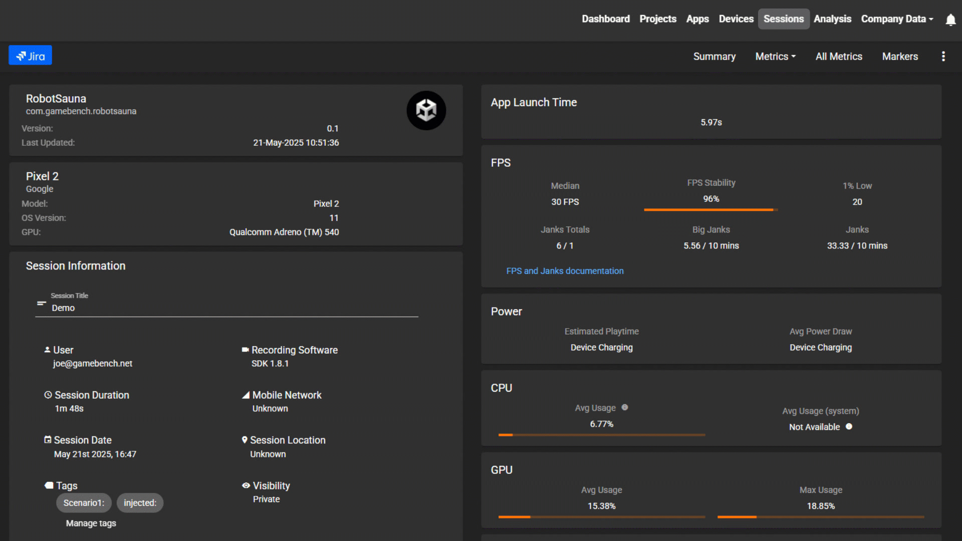 GameBench - Mobile Game Performance Testing Tools